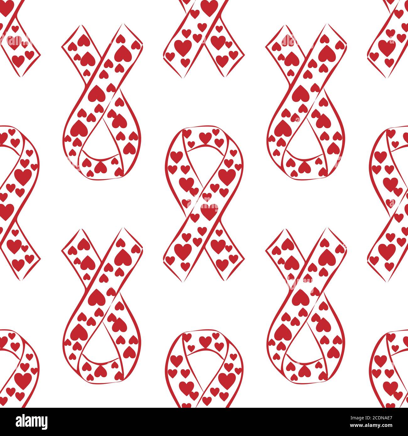 World AIDS day red ribbon hearts seamless pattern background Stock ...