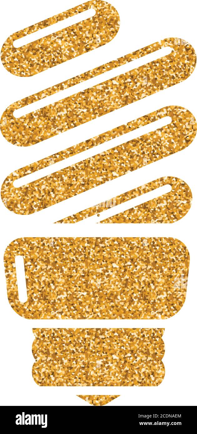 Light bulb icon in gold glitter texture. Sparkle luxury style vector ...