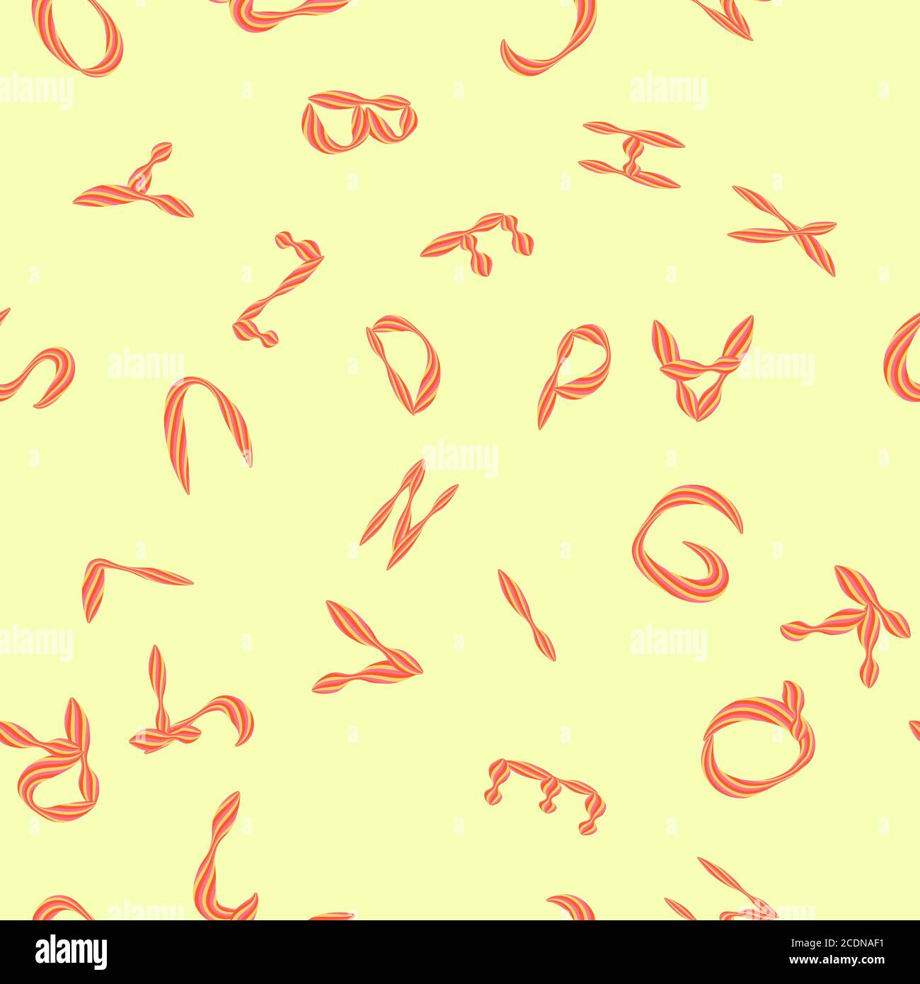 School seamless pattern of caramel letters. Inverted letters pattern ...