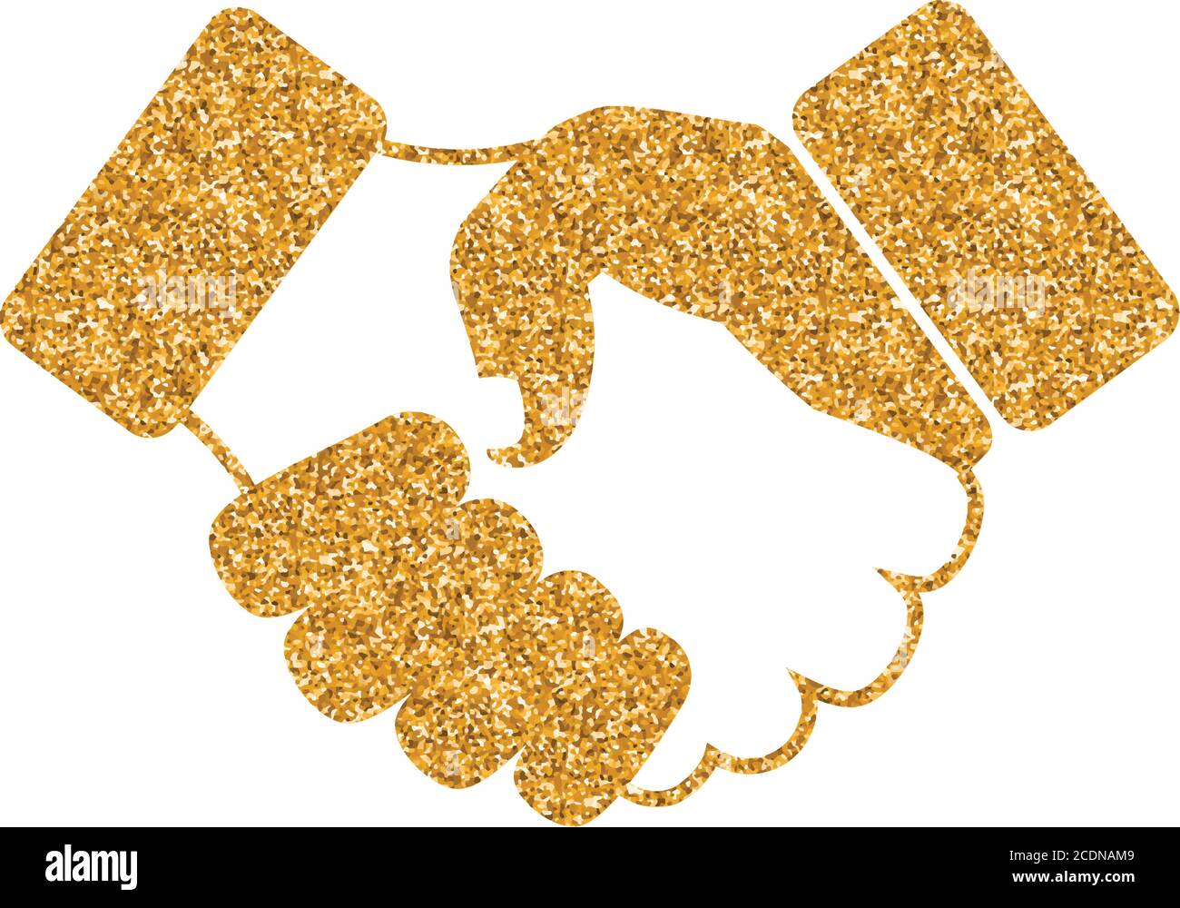 Handshake icon in gold glitter texture. Sparkle luxury style vector illustration Stock Vector ...