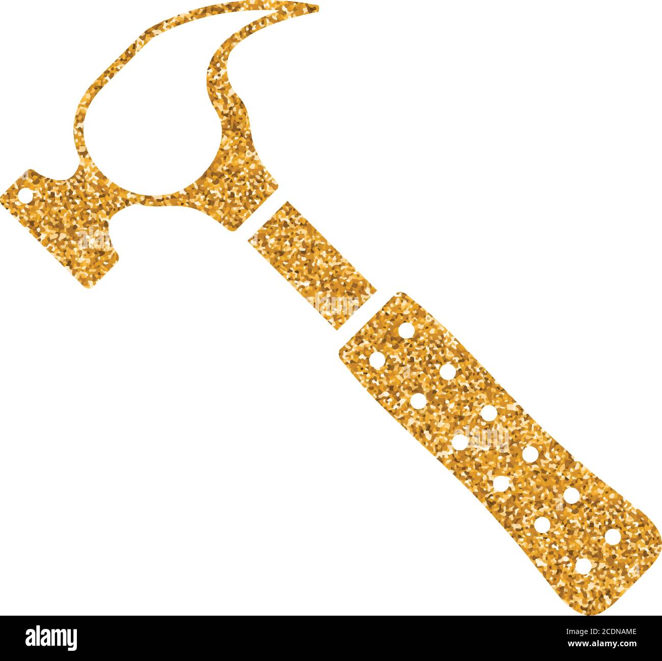Hammer icon in gold glitter texture. Sparkle luxury style vector ...