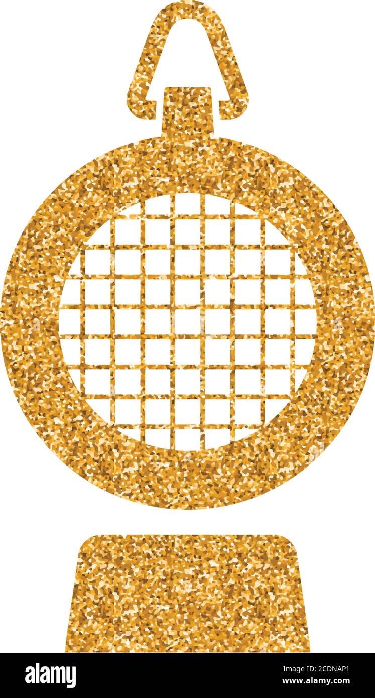Hazard light icon in gold glitter texture. Sparkle luxury style vector ...