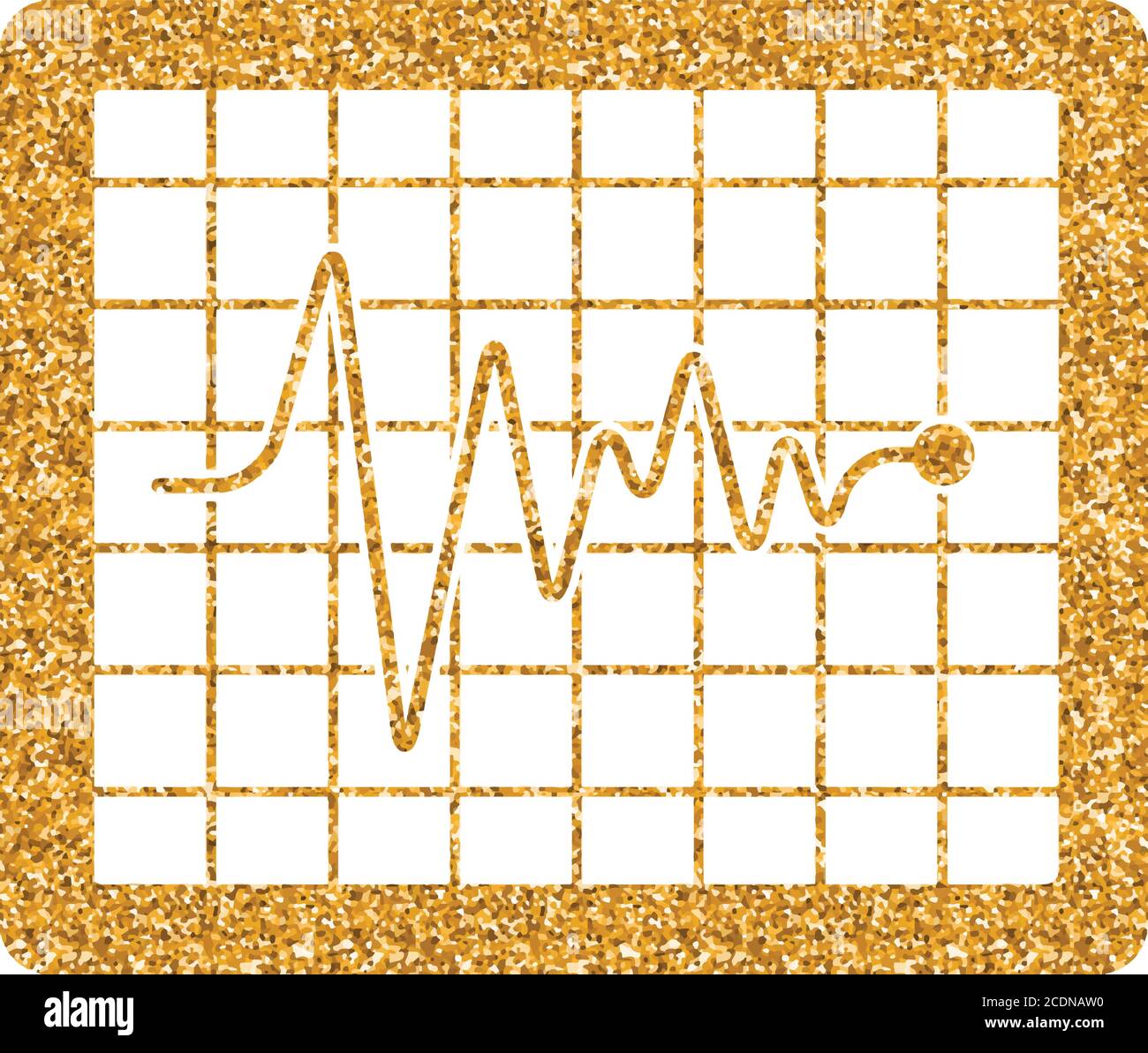 Heart rate monitor icon in gold glitter texture. Sparkle luxury style ...