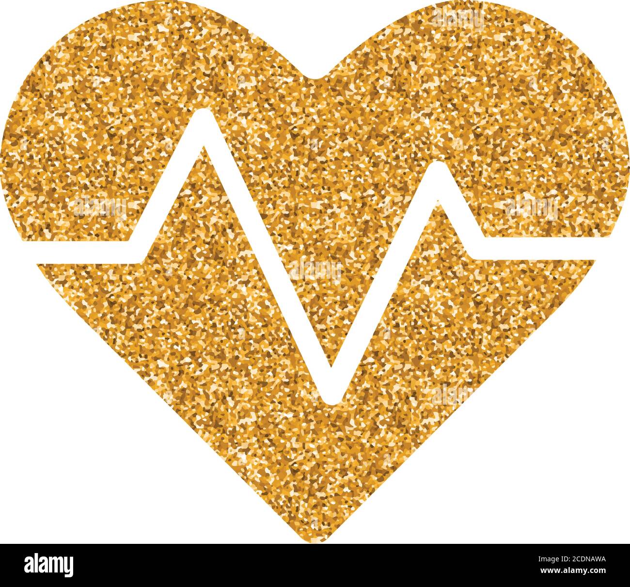 Heart rate icon in gold glitter texture. Sparkle luxury style vector ...