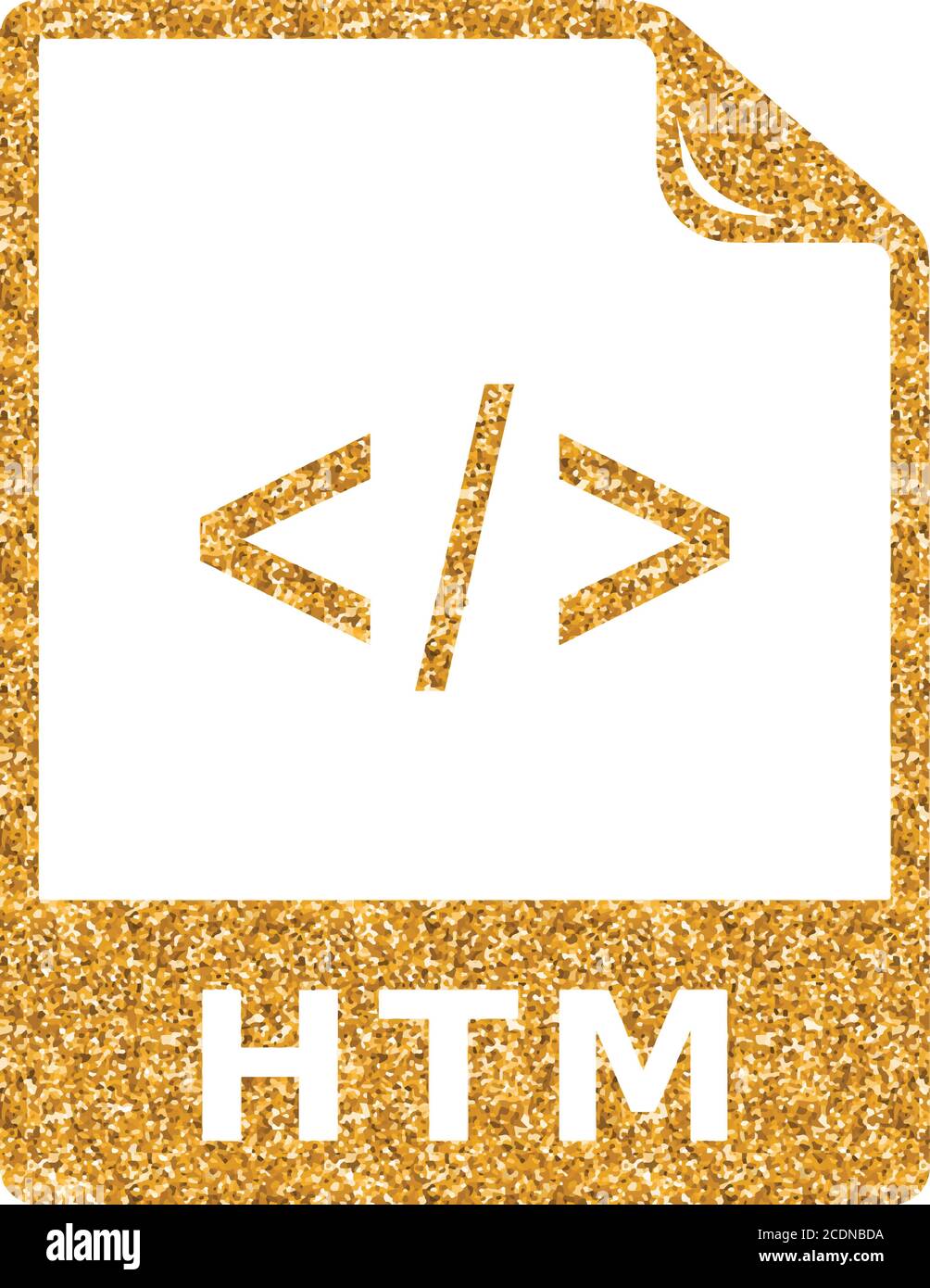 Web Page File Format Icon In Gold Glitter Texture Sparkle Luxury Style
