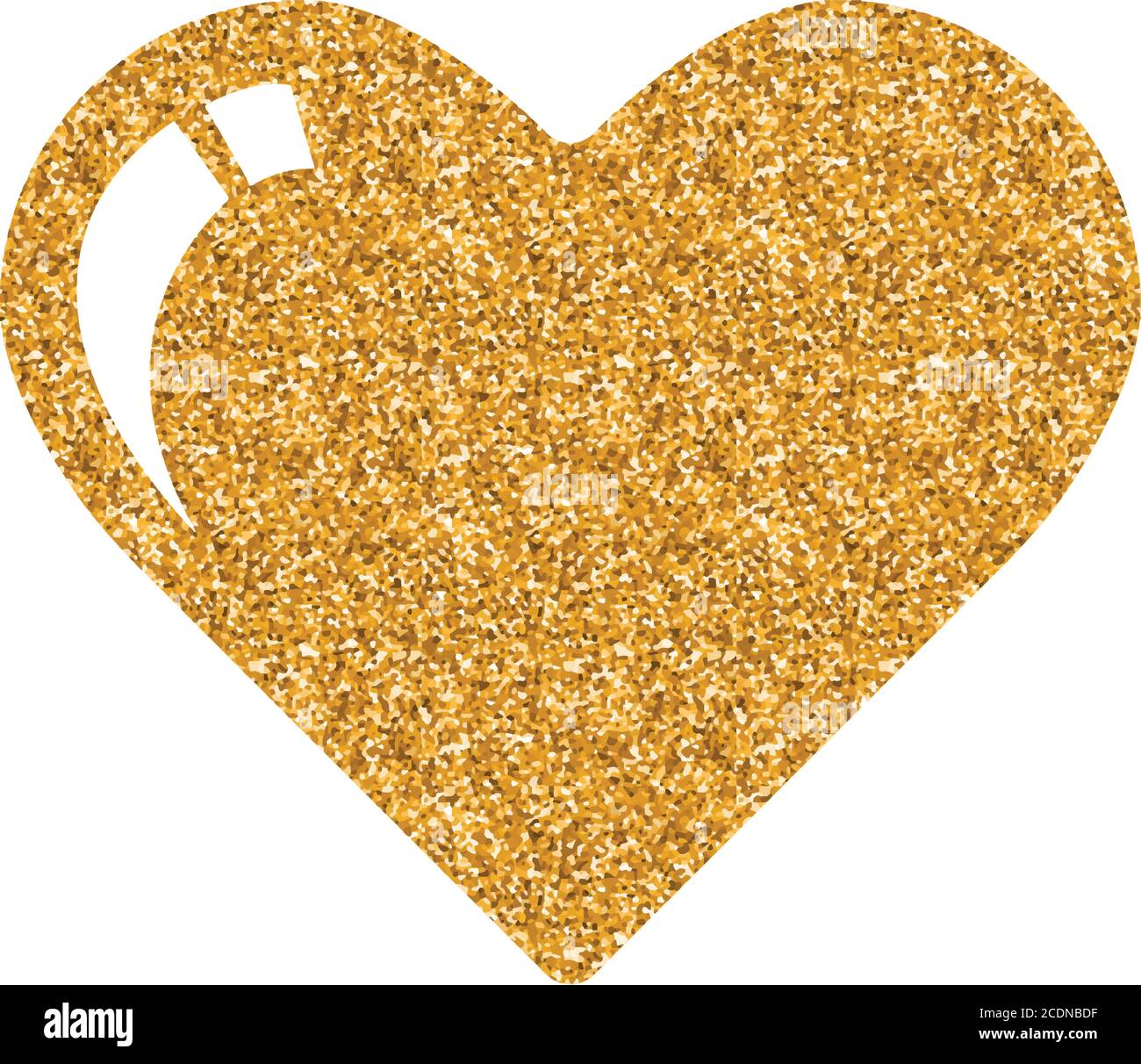 Heart shape icon in gold glitter texture. Sparkle luxury style vector ...