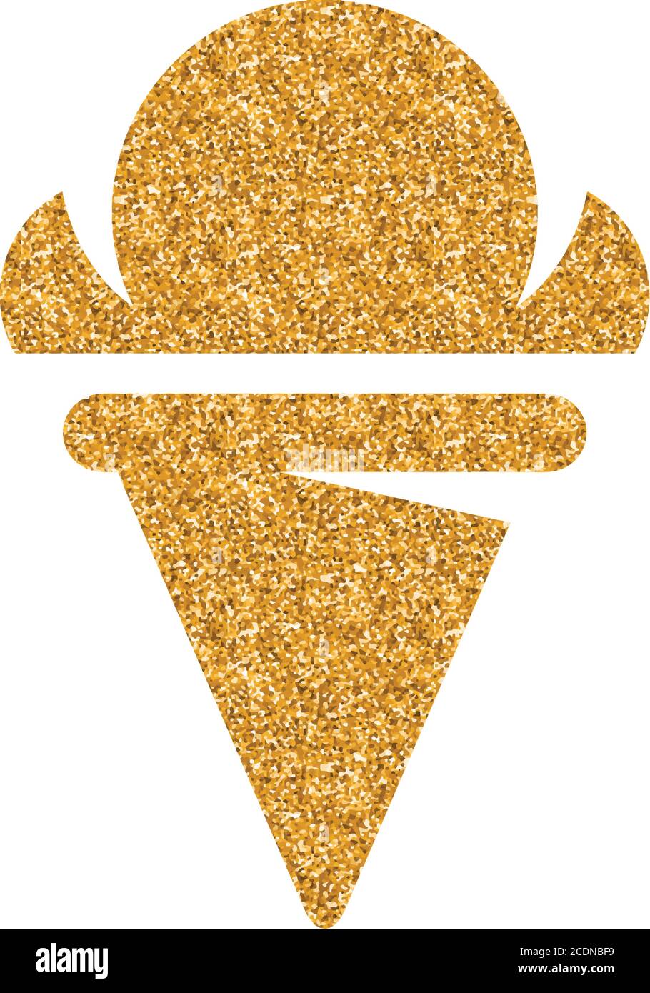 Ice cream icon in gold glitter texture. Sparkle luxury style vector ...