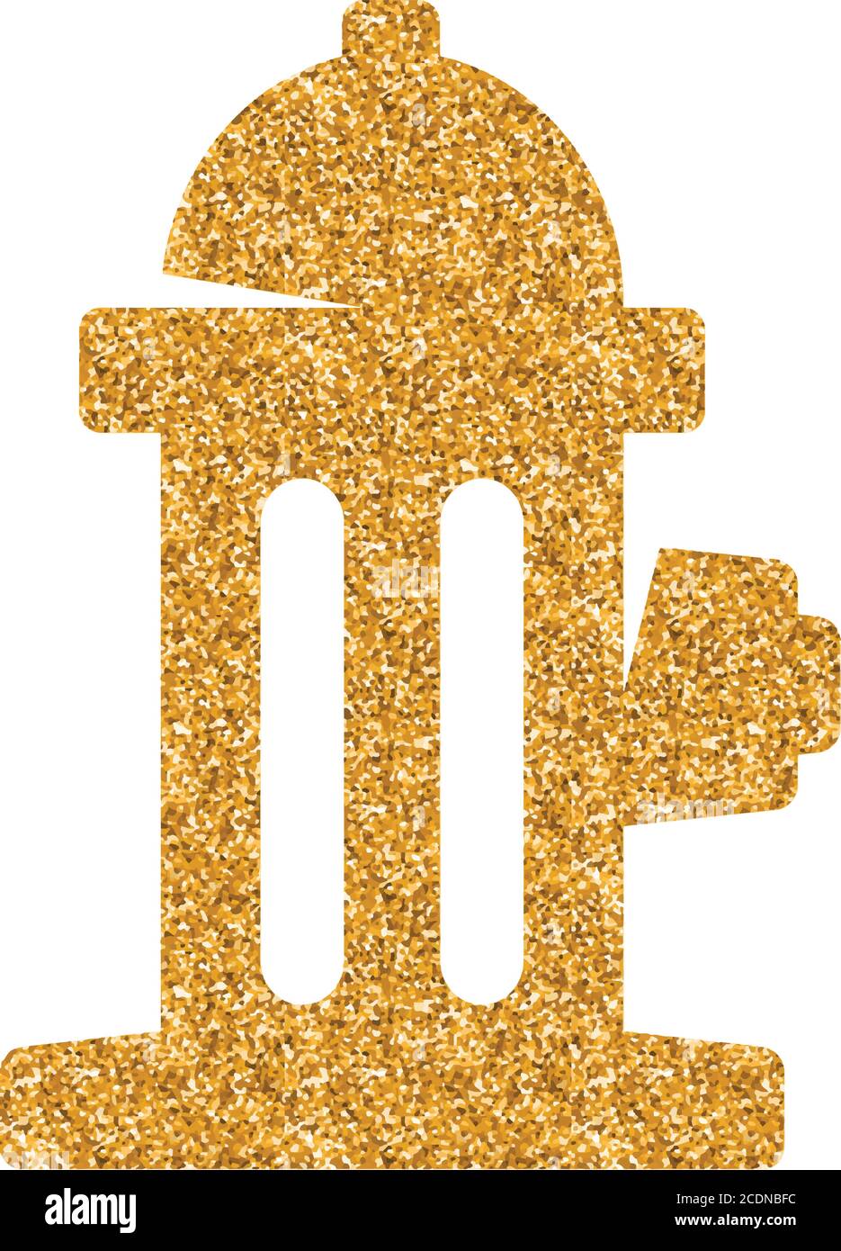 Hydrant icon in gold glitter texture. Sparkle luxury style vector ...
