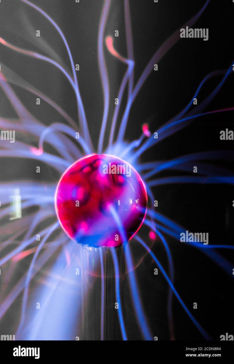 Plasma ball with flames Stock Photo - Alamy