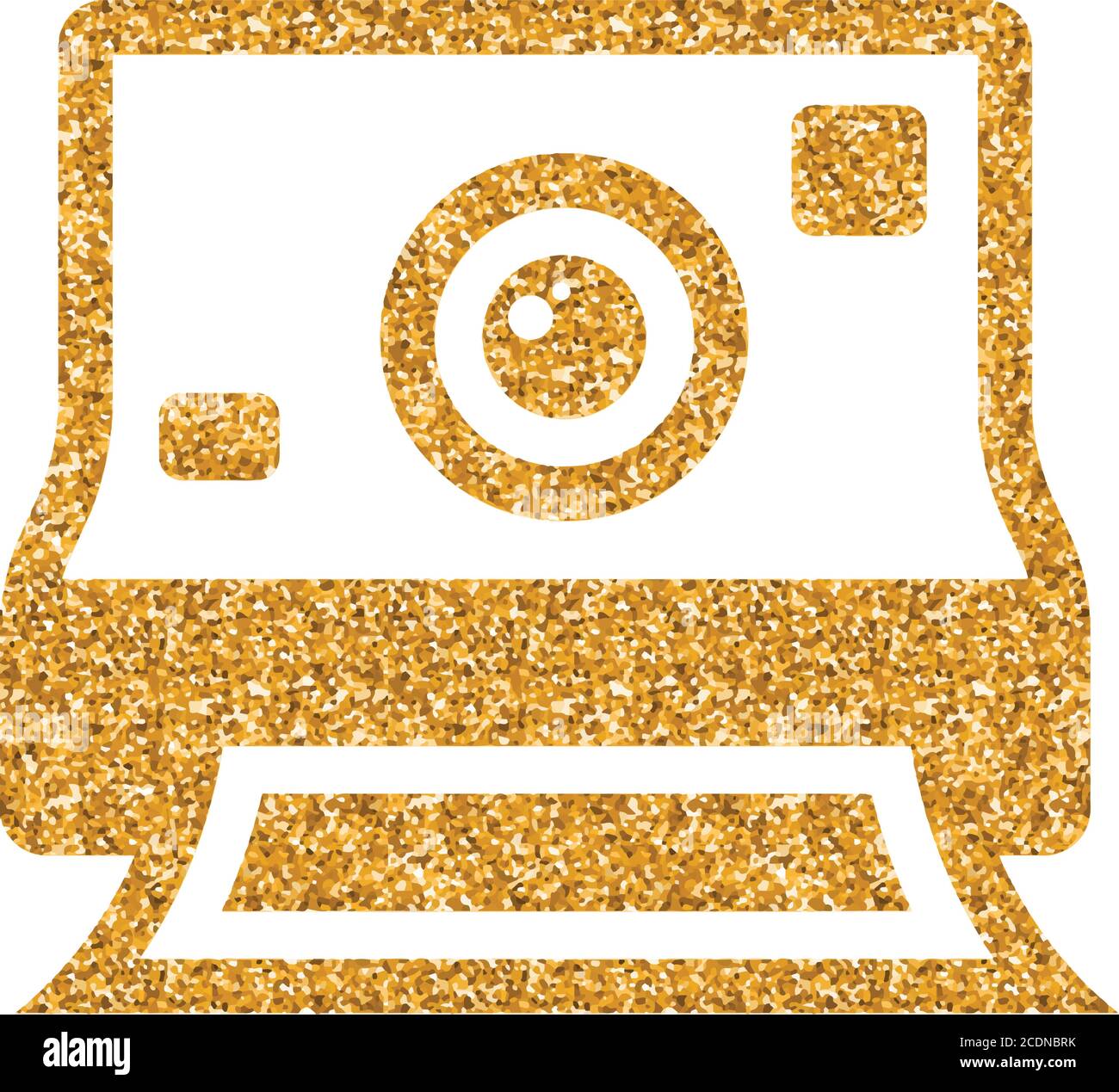 Instant camera icon in gold glitter texture. Sparkle luxury style ...