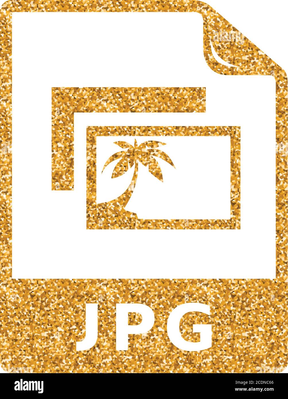 Picture file format icon in gold glitter texture. Sparkle luxury style ...
