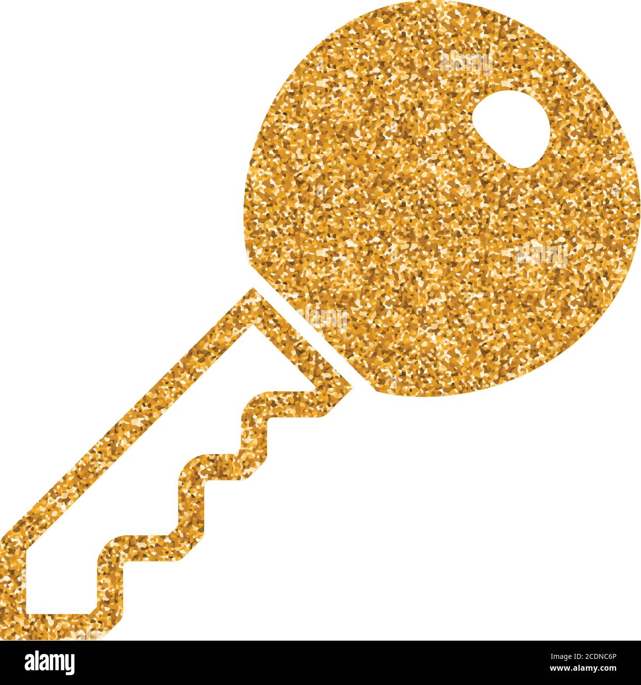 Key icon in gold glitter texture. Sparkle luxury style vector ...