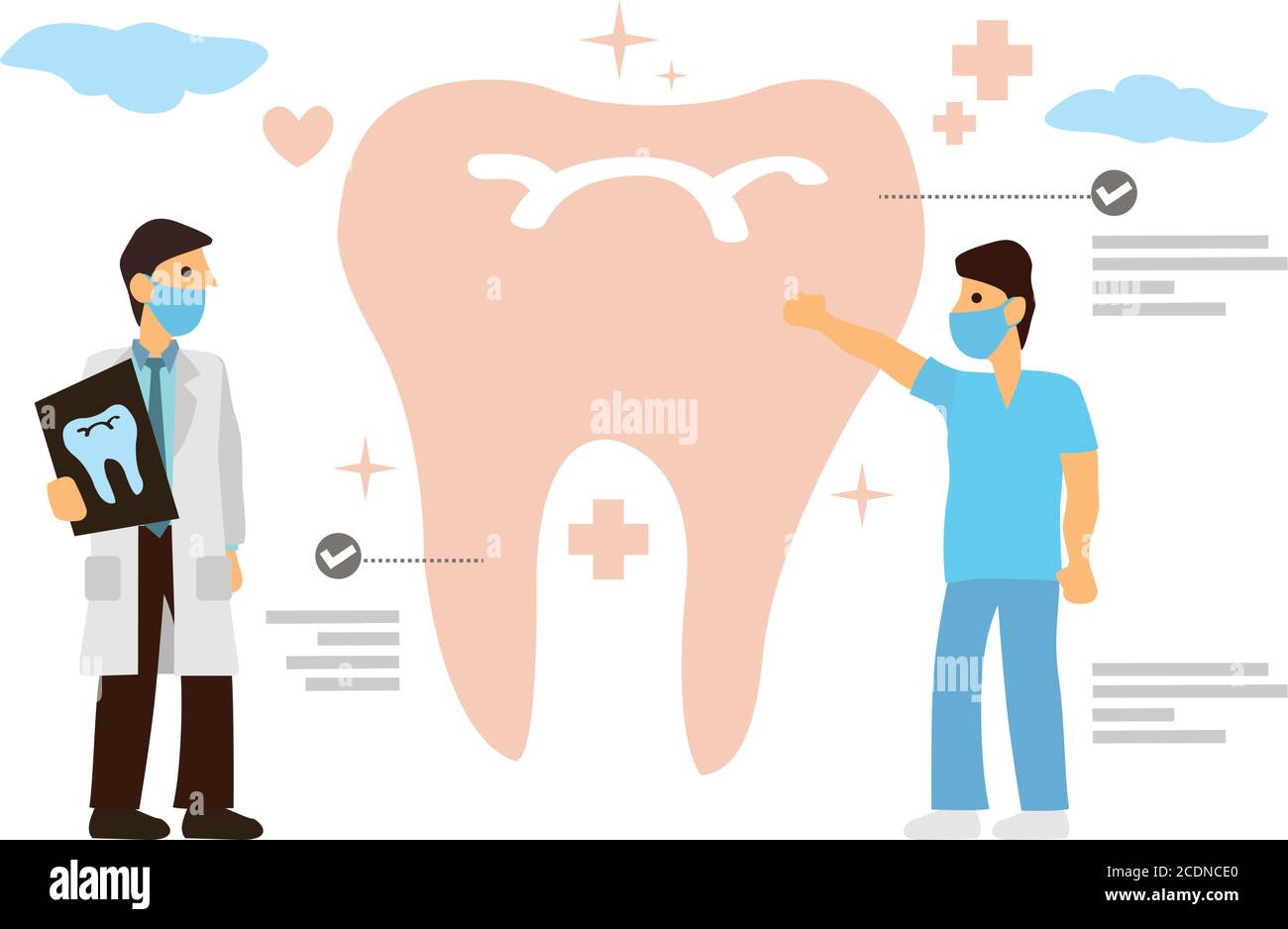Doctor Dentists work together in dental clinic with patient's teeth ...