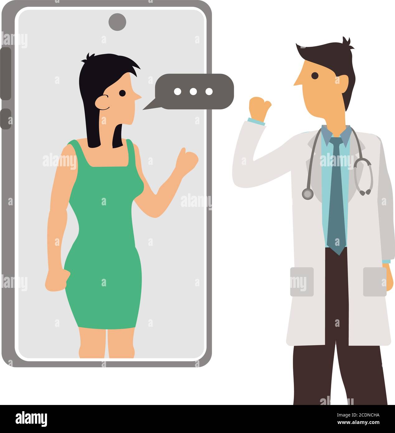 Doctor using mobile phone Stock Vector Images - Alamy
