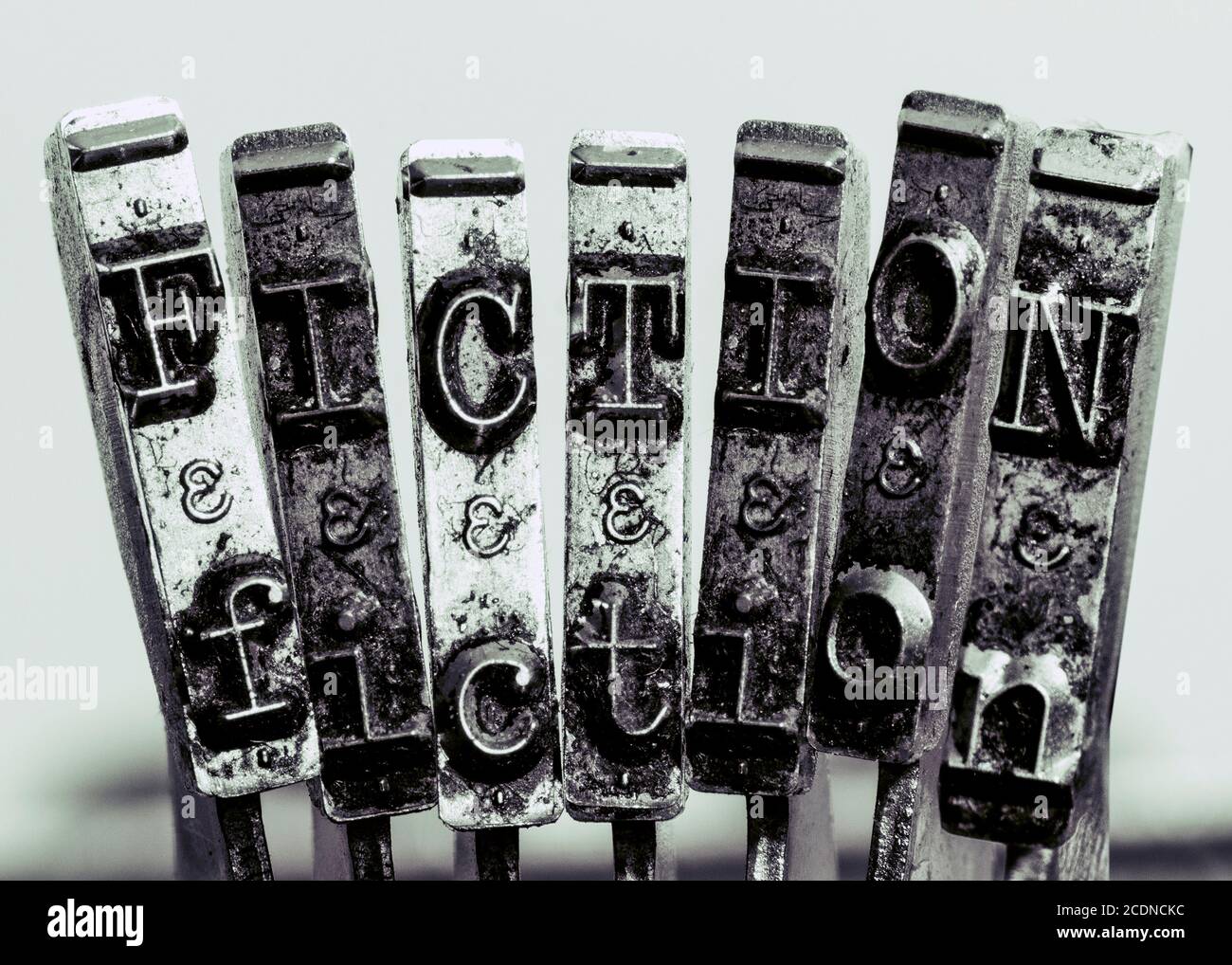 the word FICTION made from old typewriter text Stock Photo - Alamy