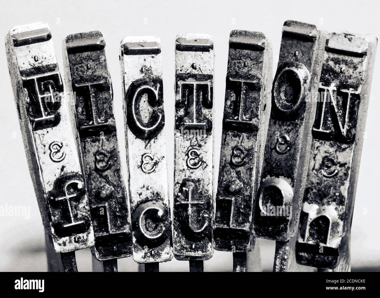 the word FICTION made from old typewriter text Stock Photo - Alamy