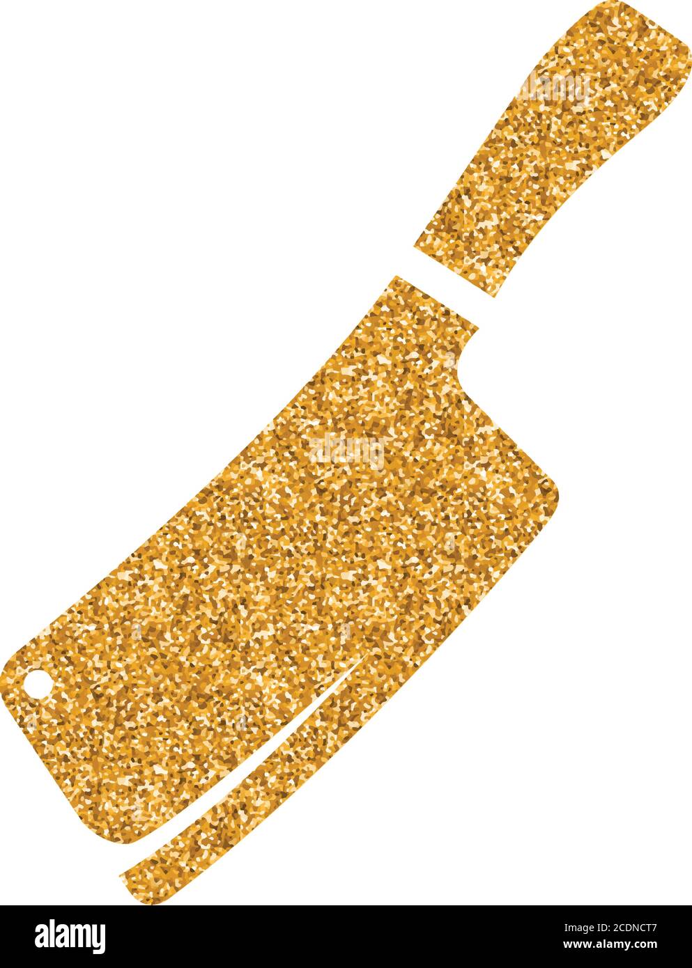 Butcher knife icon in gold glitter texture. Sparkle luxury style vector ...