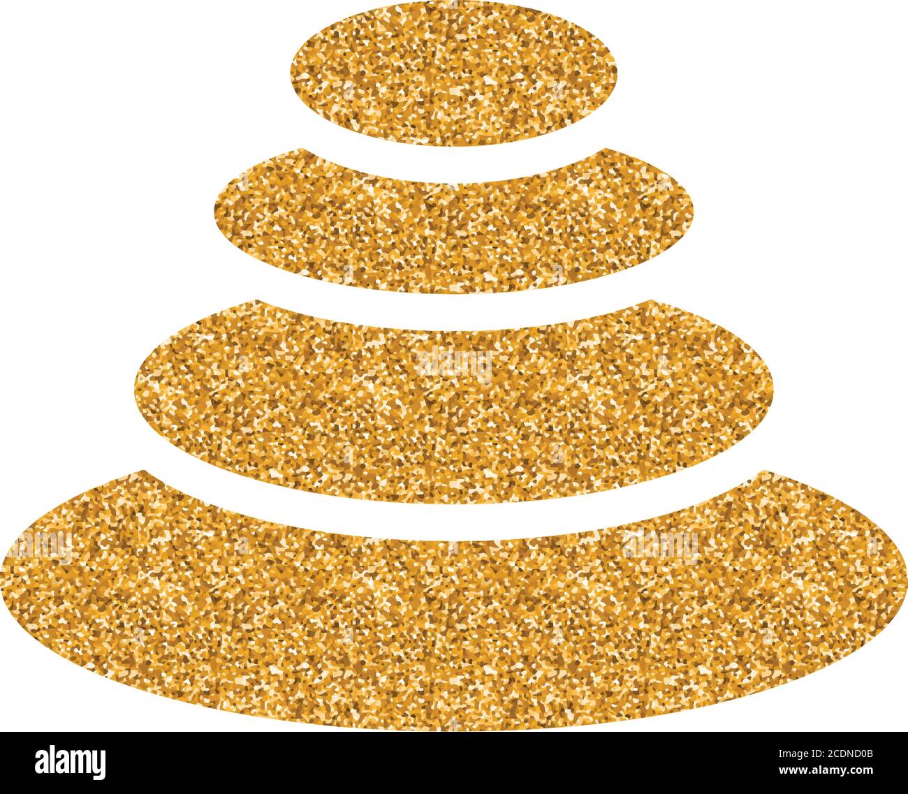 Stacked stone icon in gold glitter texture. Sparkle luxury style vector ...