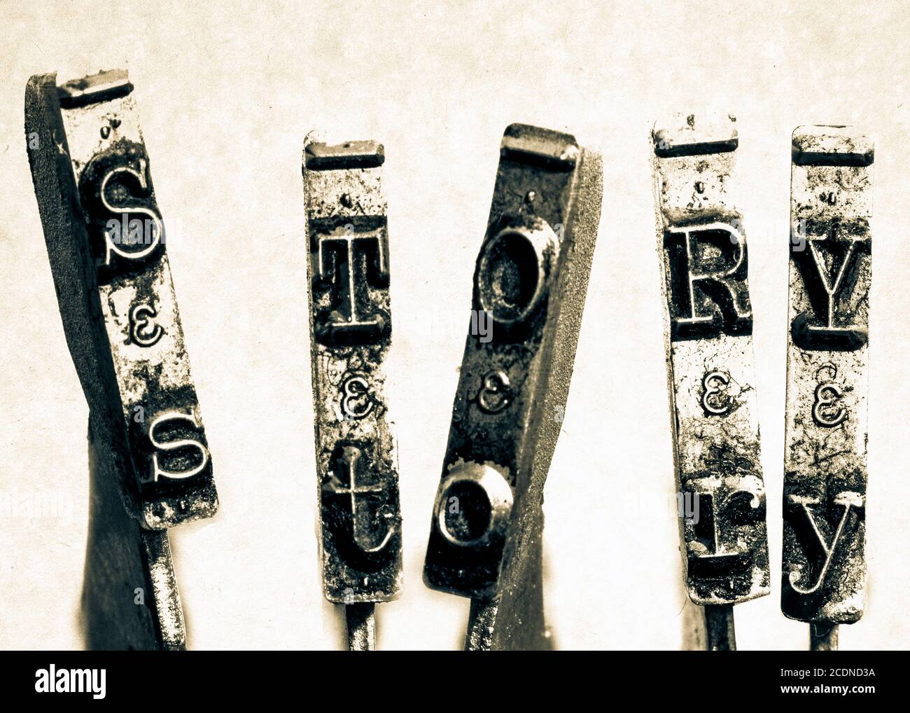 the word story made from old typewriter text Stock Photo - Alamy