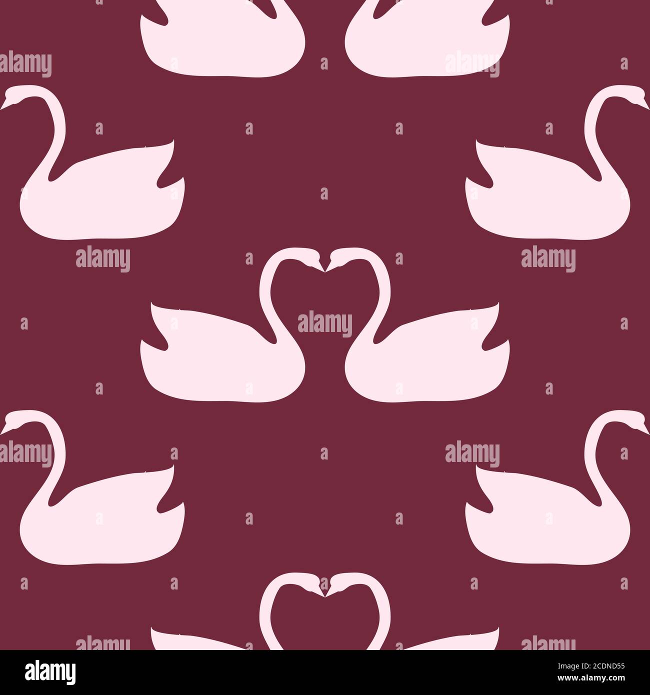 White Swan symbol of love vintage seamless pattern Stock Photo - Alamy