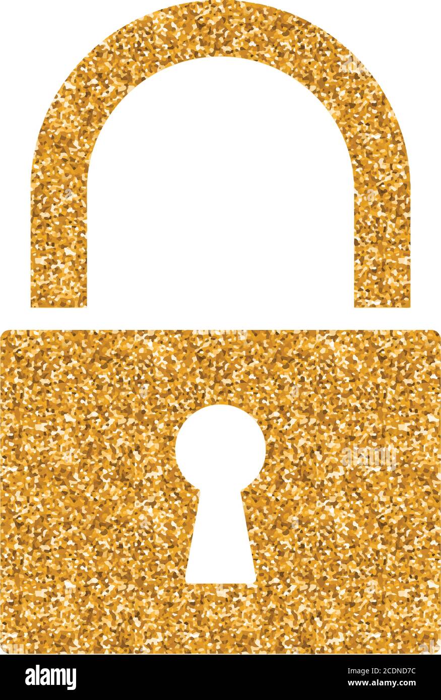 Padlock icon in gold glitter texture. Sparkle luxury style vector ...