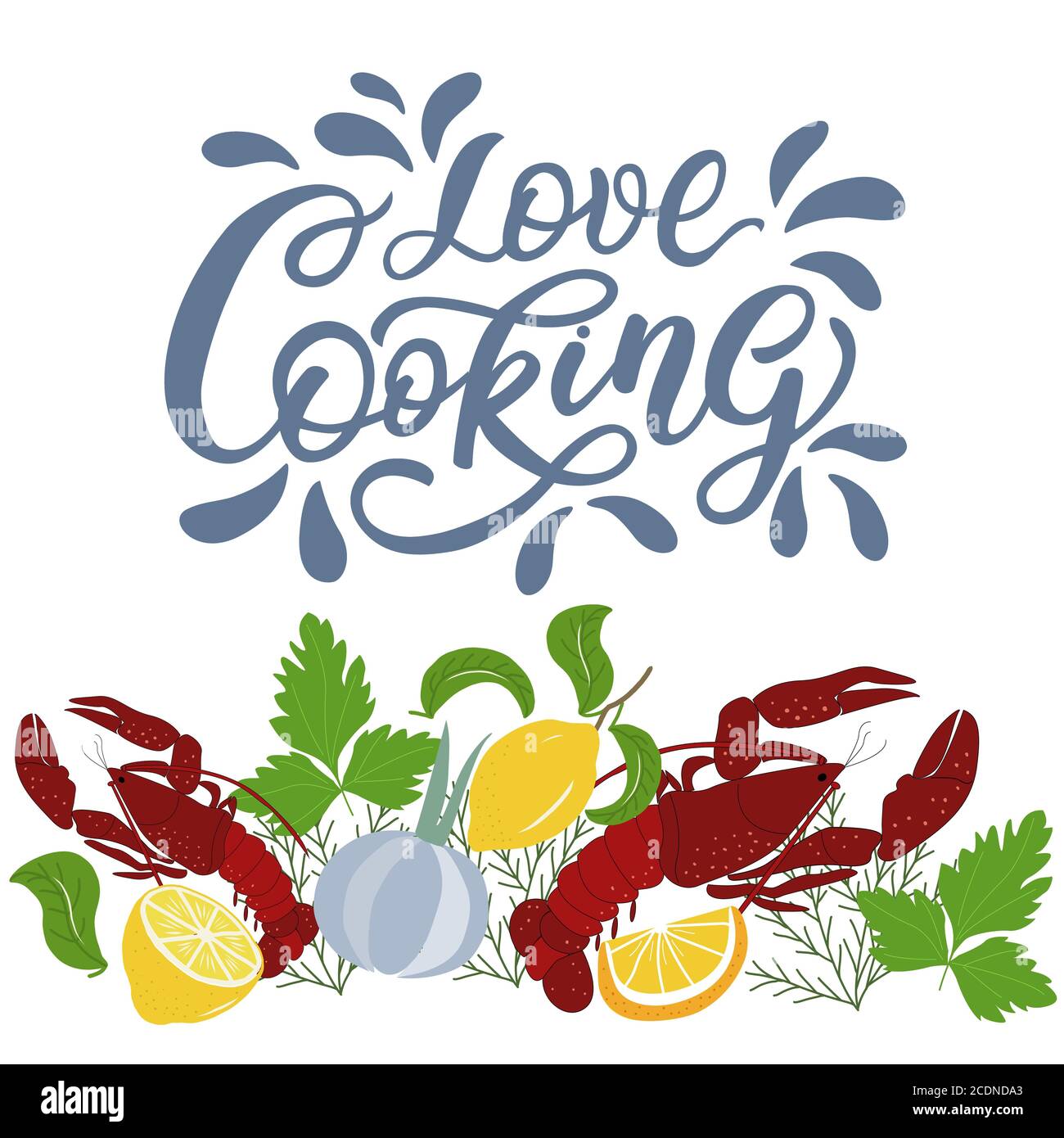 Set cooking calligraphy lettering Cut Out Stock Images & Pictures - Alamy