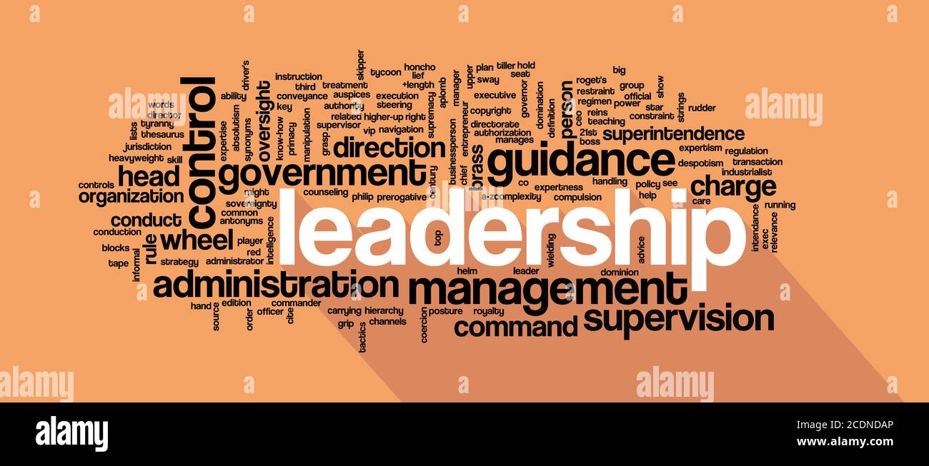 Leadership concept in word collage Stock Photo - Alamy