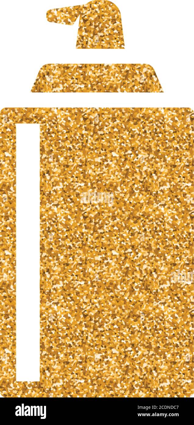 Liquid spray icon in gold glitter texture. Sparkle luxury style vector ...