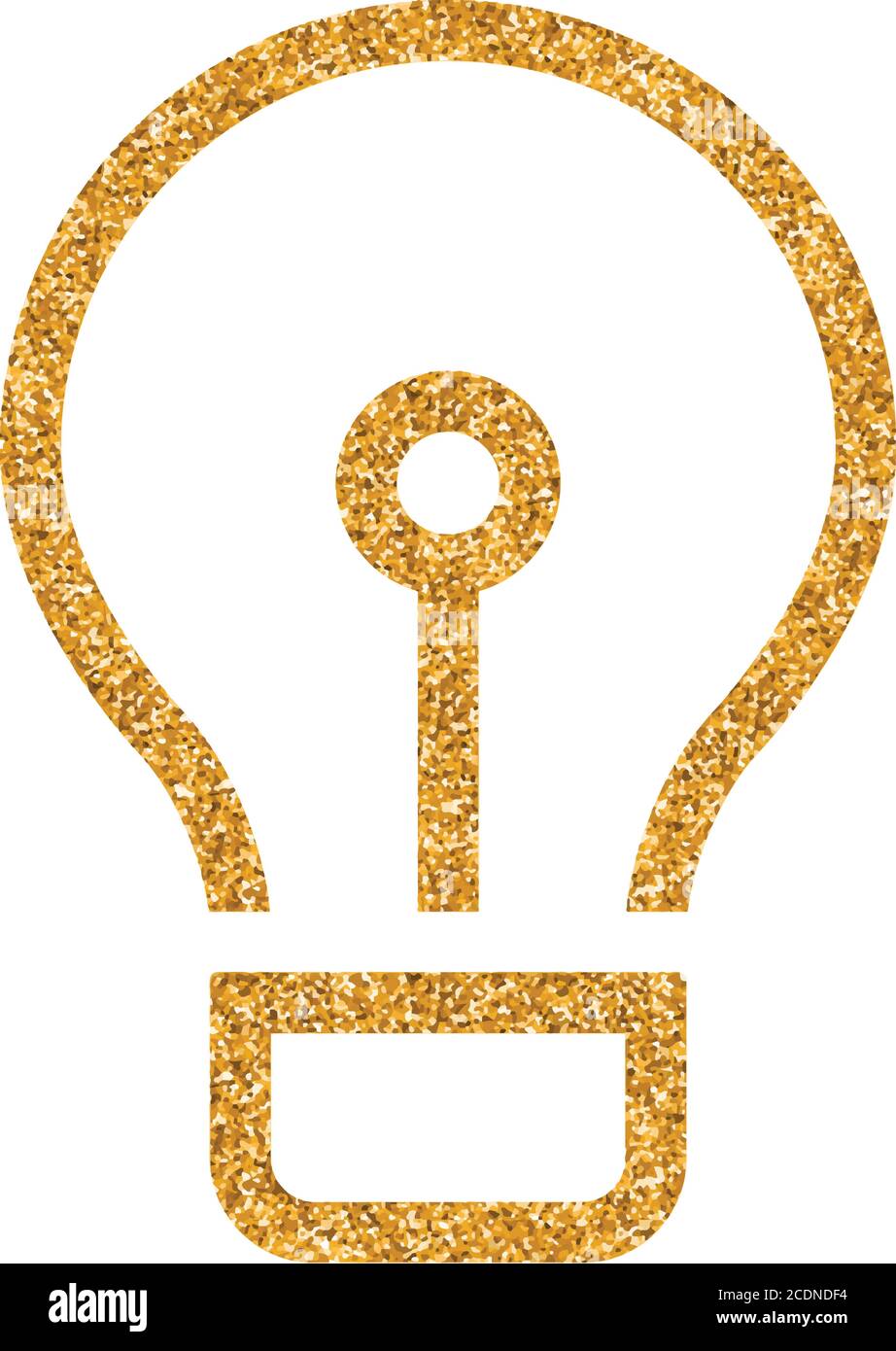 Light bulb icon in gold glitter texture. Sparkle luxury style vector ...
