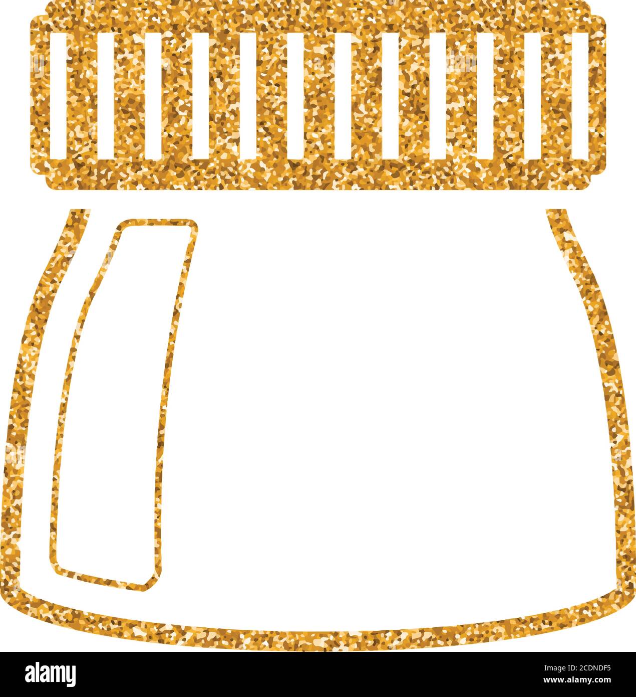 Printing magnifier icon in gold glitter texture. Sparkle luxury style ...