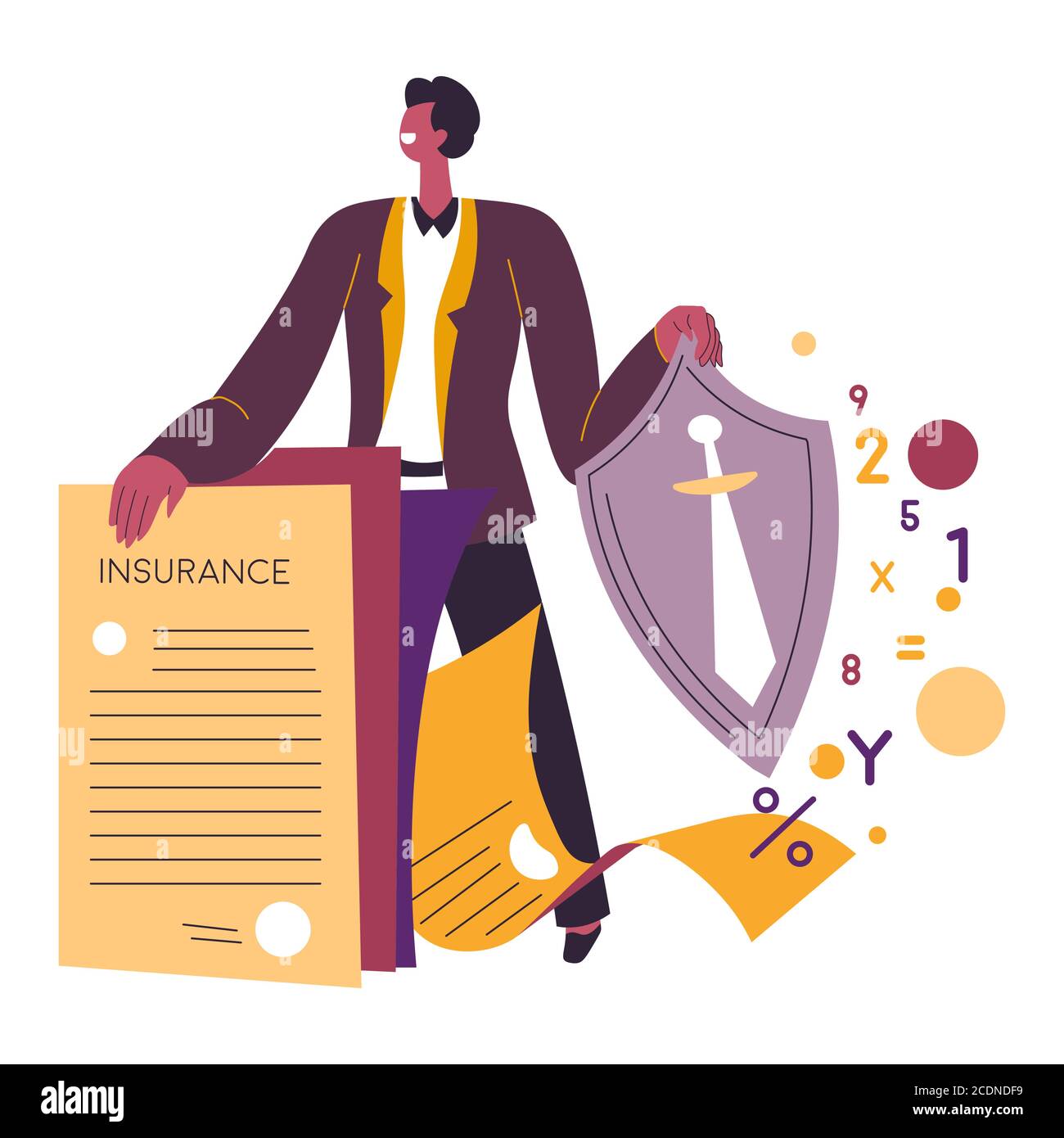 Insurance showing customer Stock Vector Images - Alamy