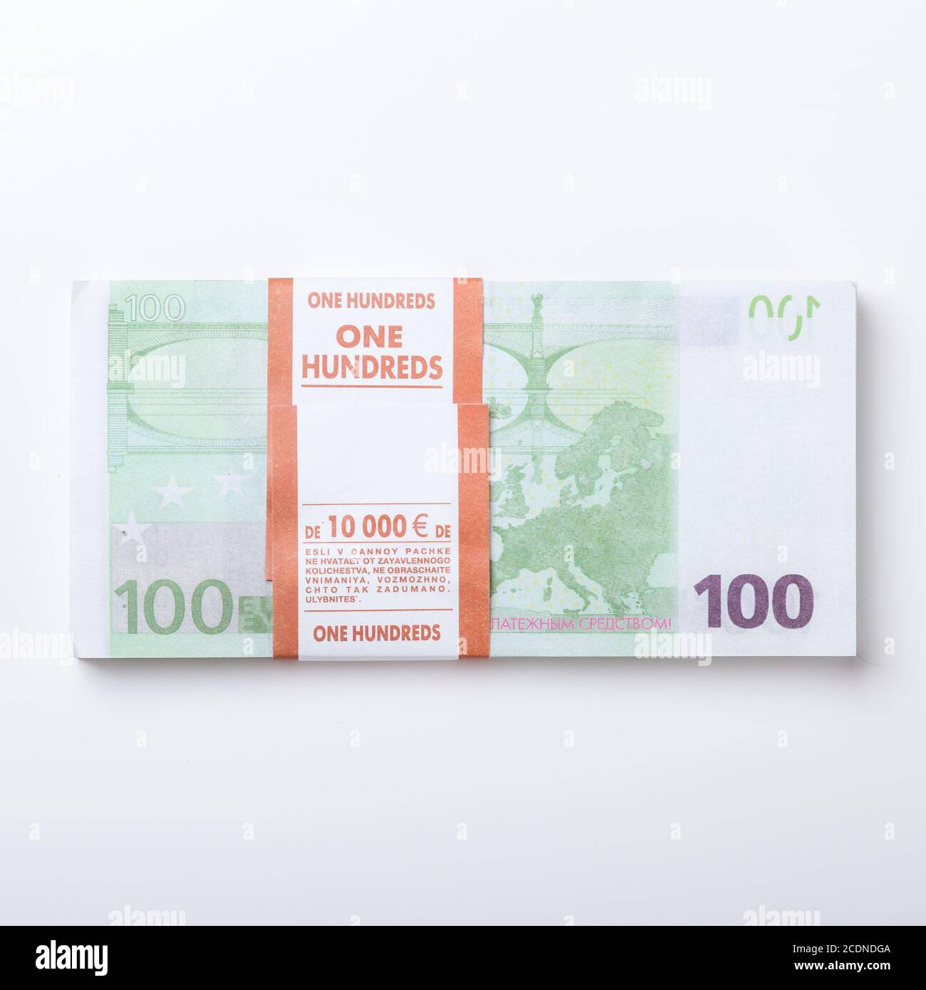 Close-up of 100 Euro banknotes isolated on white background Stock Photo ...