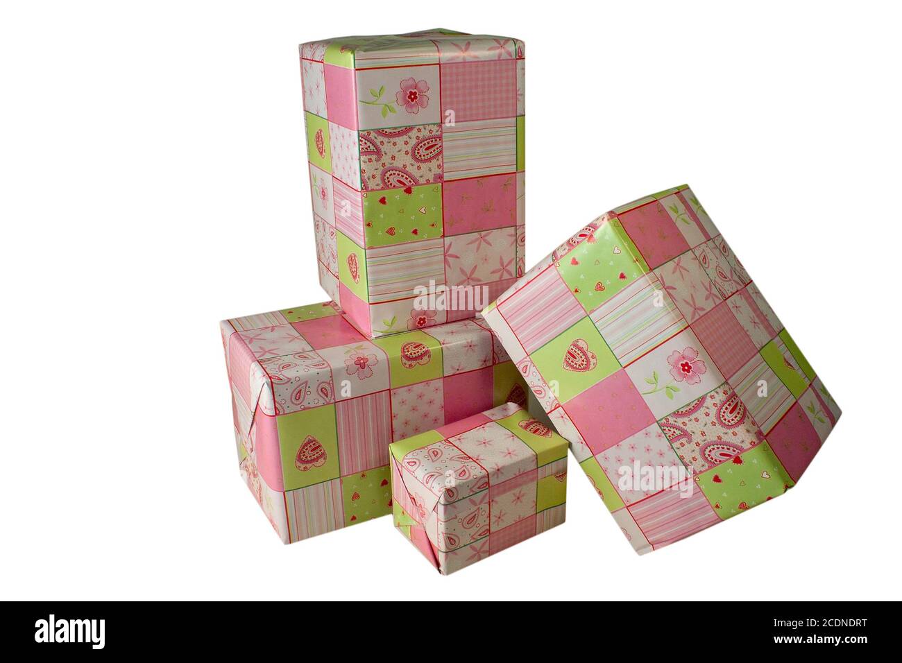 Presents wrapped in pink gift paper - 1 Stock Photo - Alamy