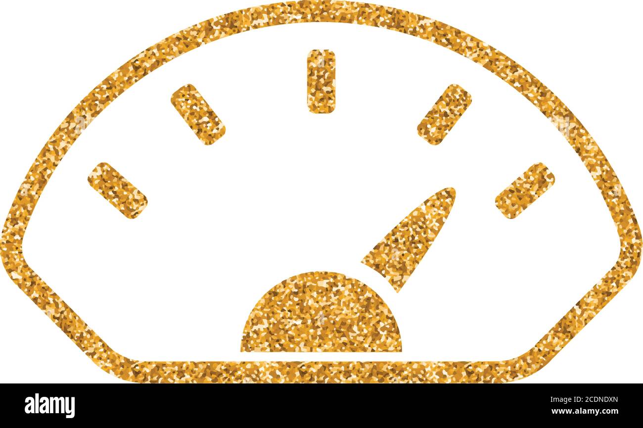 Dashboard icon in gold glitter texture. Sparkle luxury style vector ...