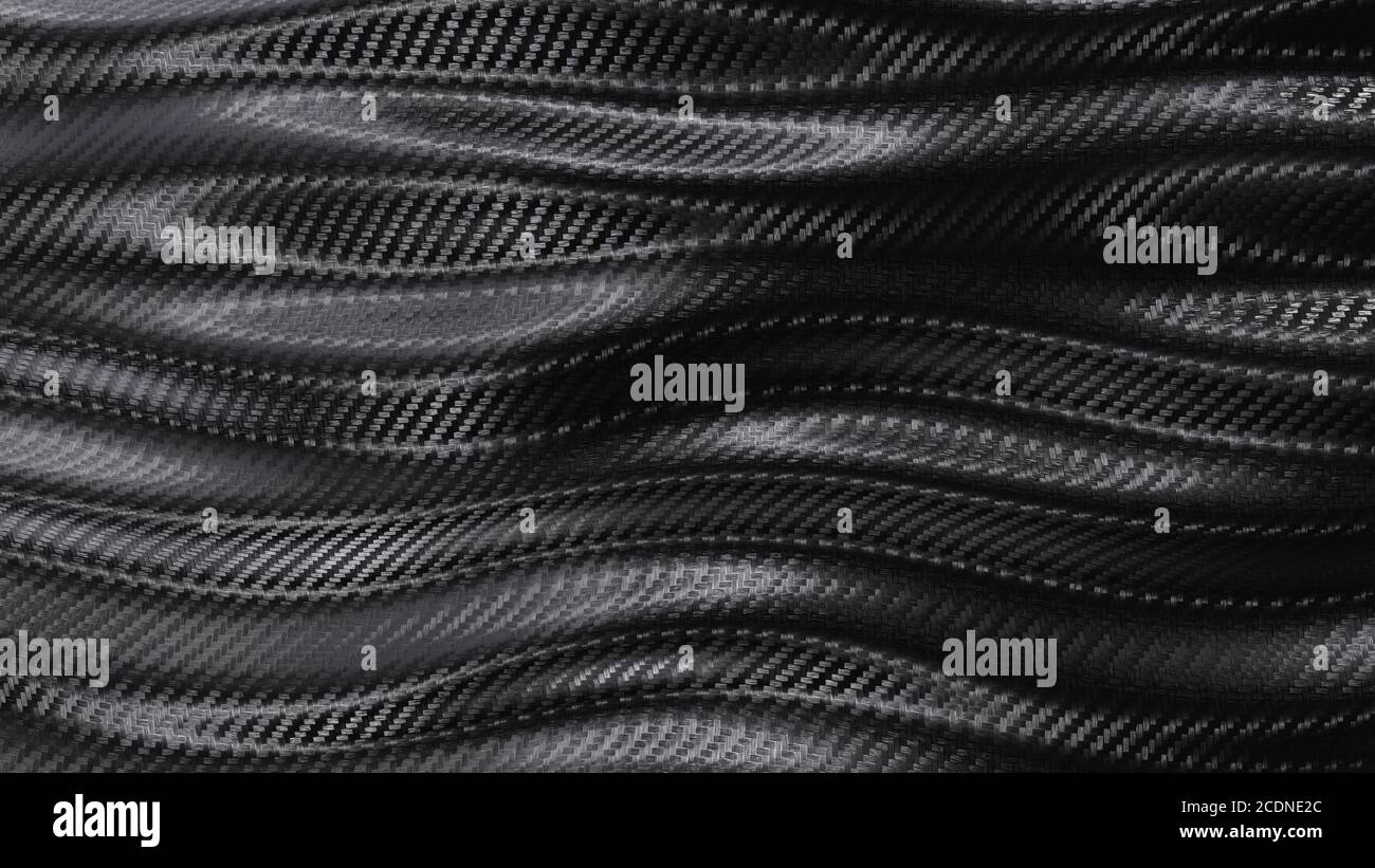Carbon black wave texture pattern background. 3D rendering Stock Photo ...