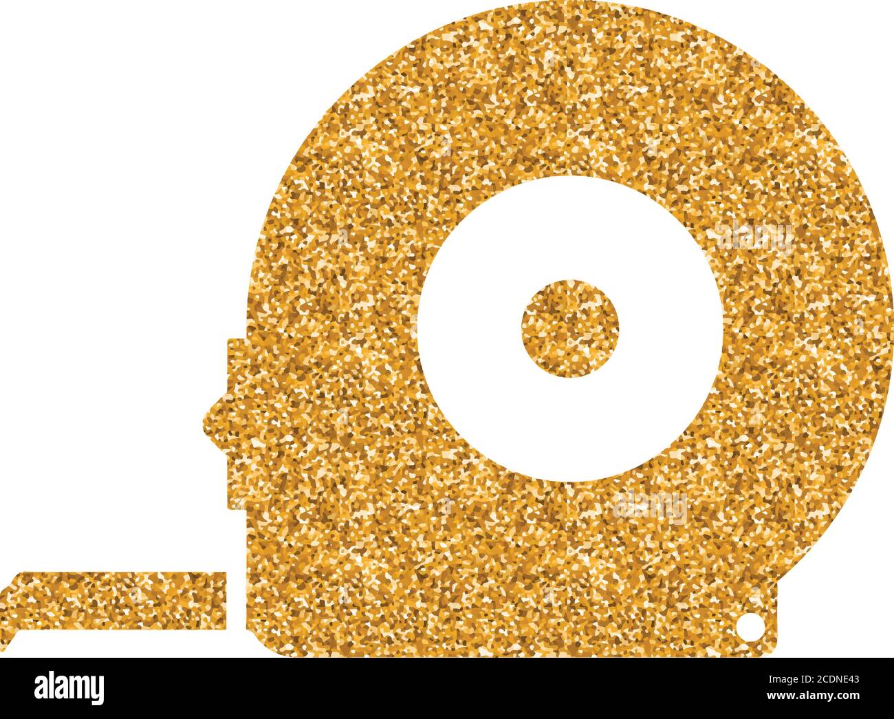 Measure tape icon in gold glitter texture. Sparkle luxury style vector ...