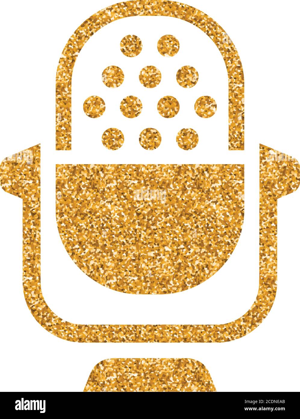 Microphone icon in gold glitter texture. Sparkle luxury style vector ...