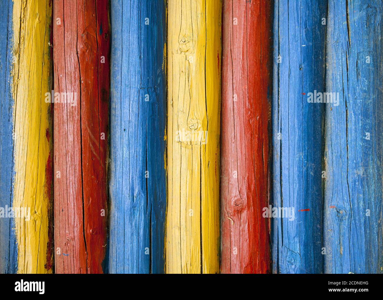 Painted log wall Stock Photo - Alamy