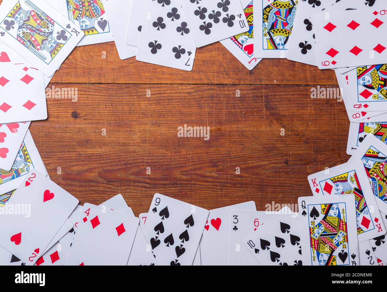 Playing cards arranged in a frame for background Stock Photo - Alamy
