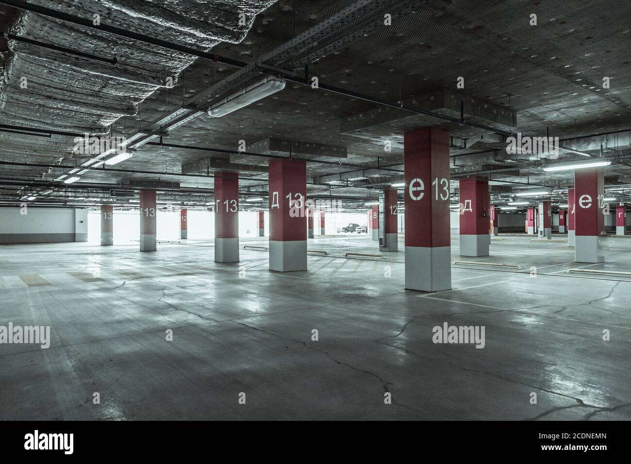 Empty parking garage Stock Photo - Alamy