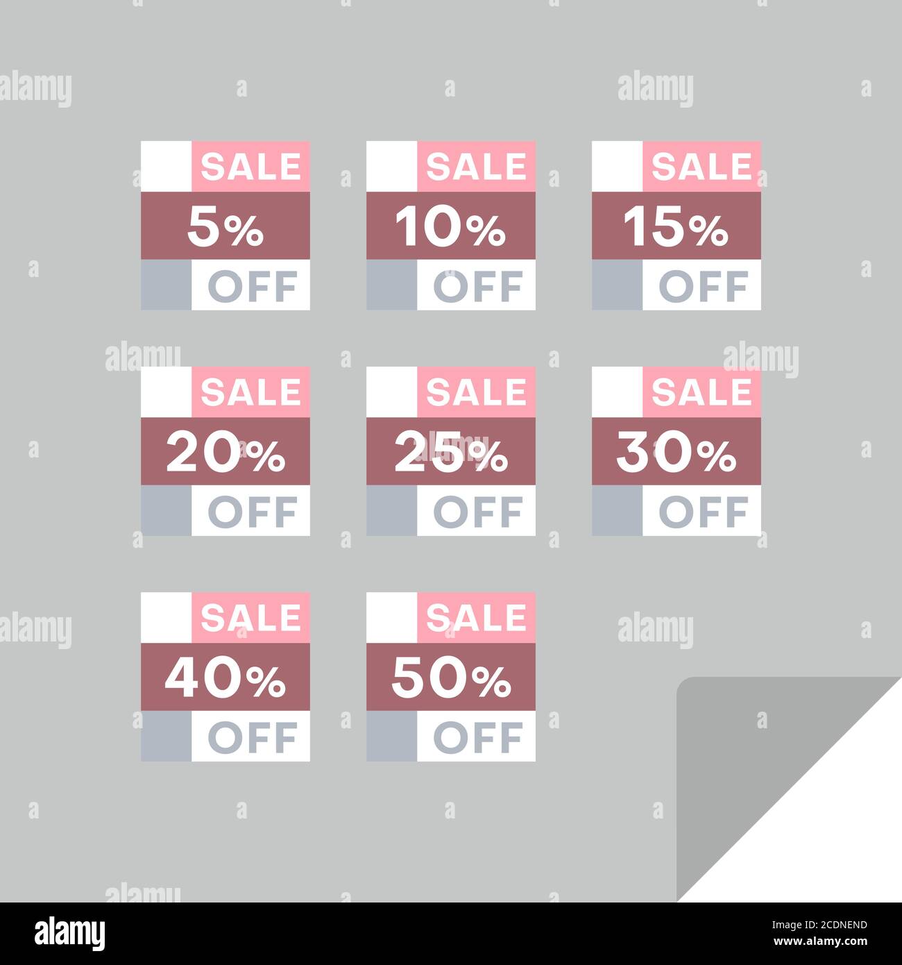 Set of rectangular discount labels to attract customers' attention ...