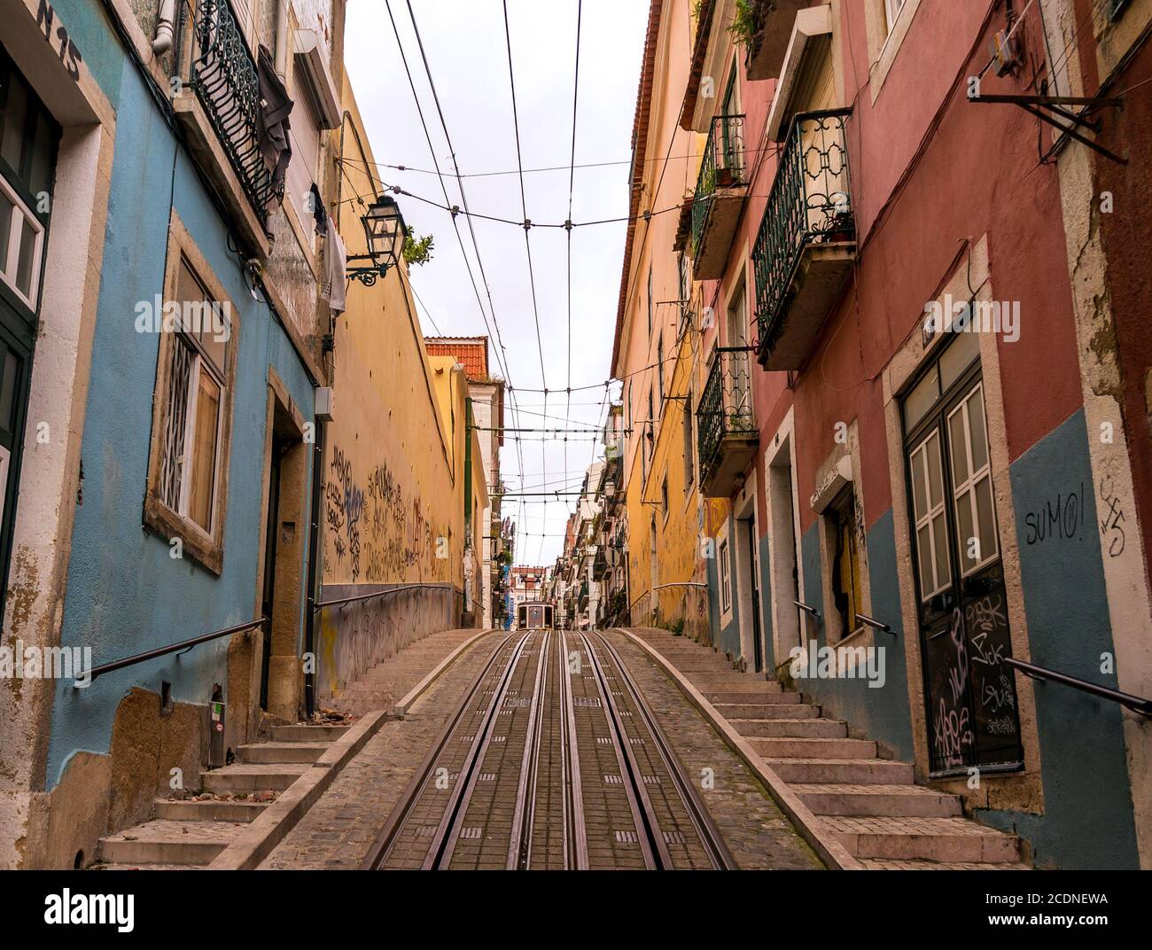 Famous Bica funicular (Elevador da Bica Stock Photo - Alamy
