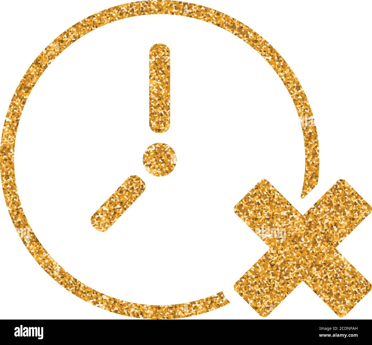 Clock with cross sign icon in gold glitter texture. Sparkle luxury ...