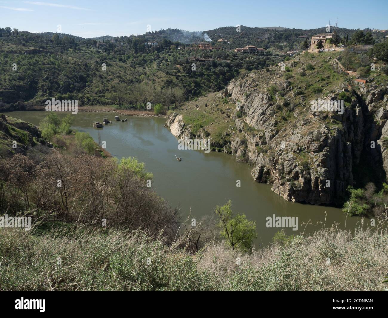 toledo at the tagus river in spain Stock Photo - Alamy
