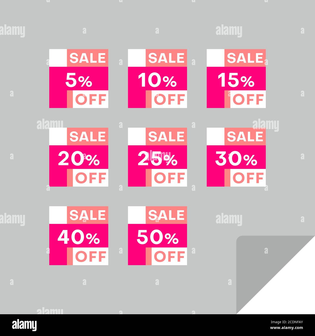 Set of rectangular discount labels to attract customers' attention ...