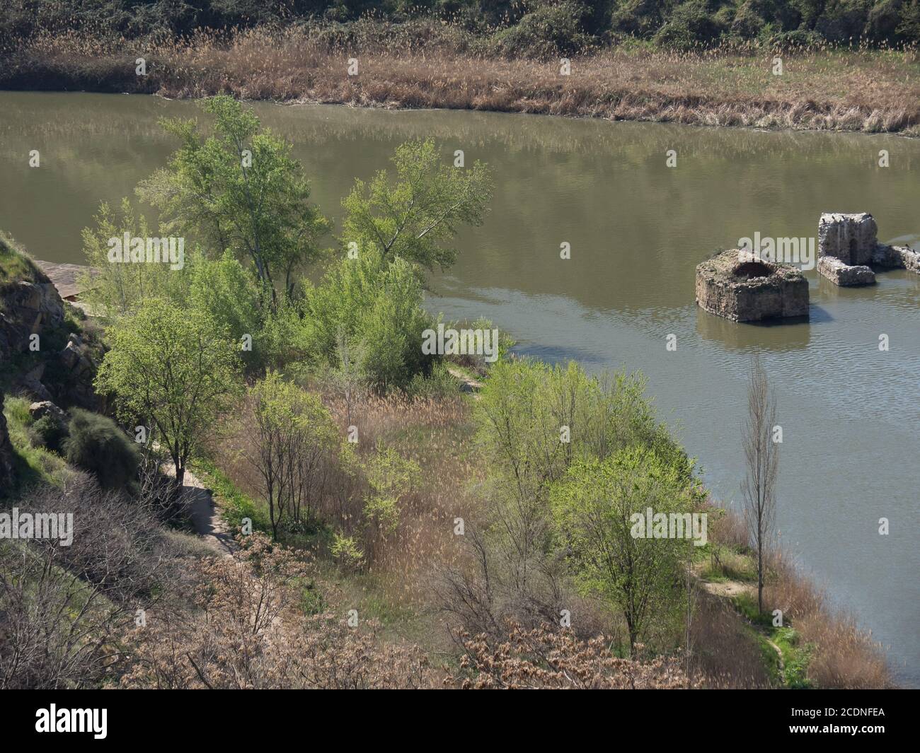 toledo at the tagus river in spain Stock Photo - Alamy