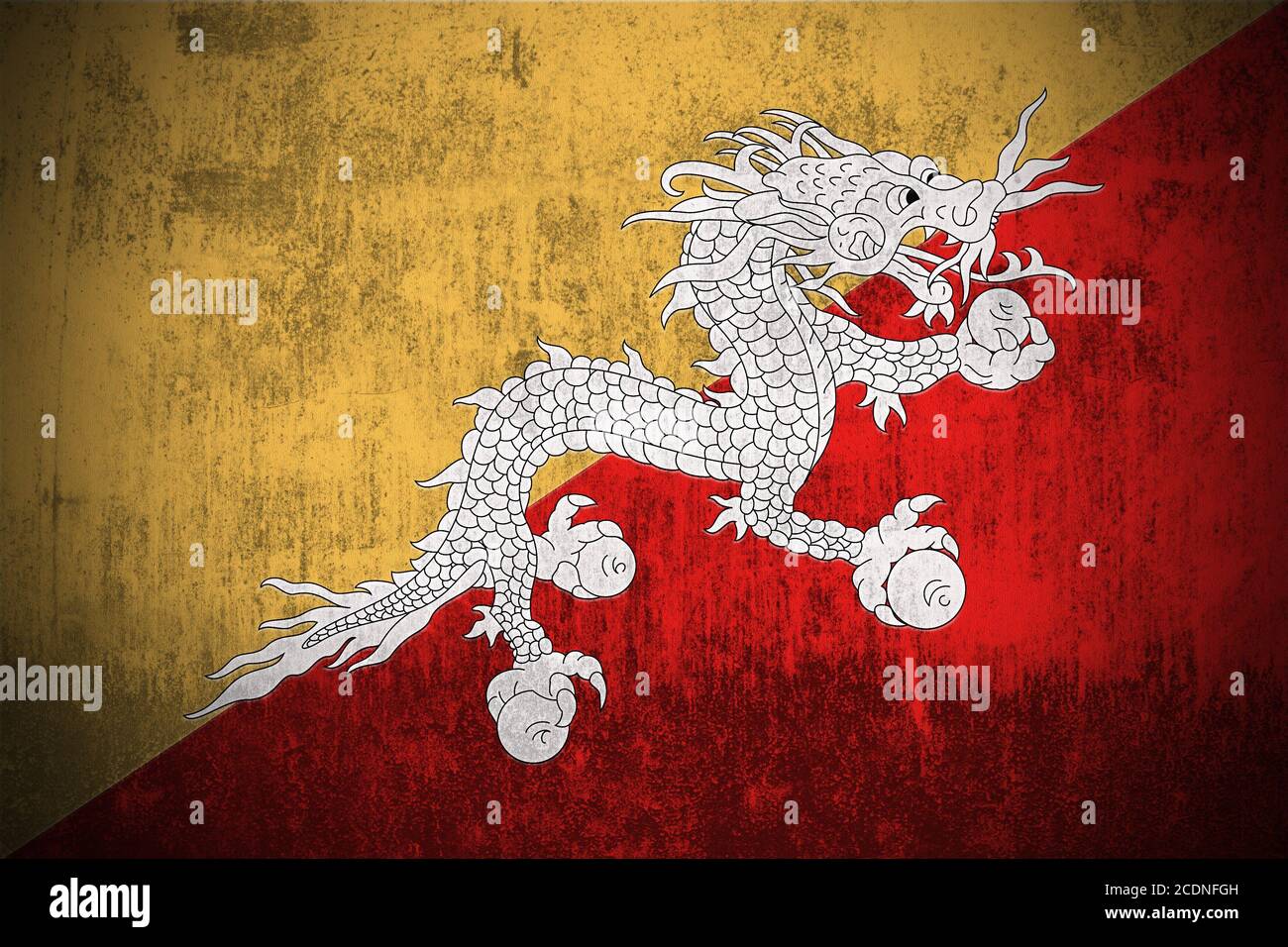 Grunge Flag Of Bhutan Stock Photo - Alamy