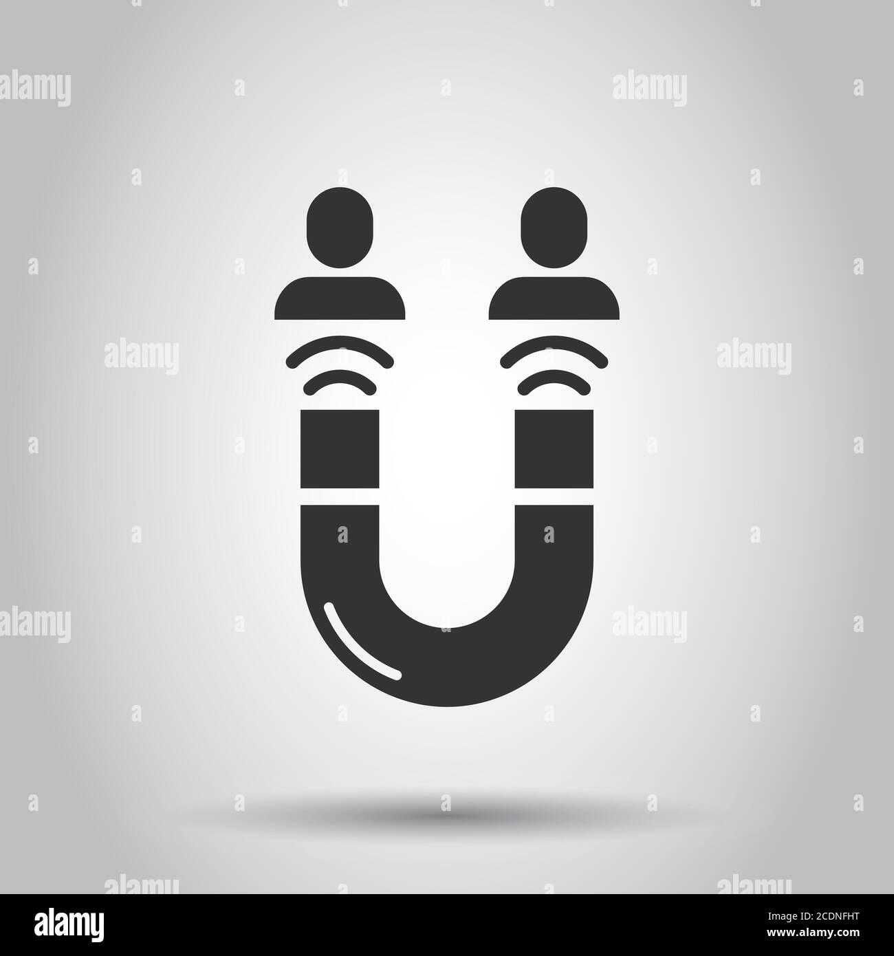 Lead conversion icon in flat style. Attract vector illustration on white isolated background ...