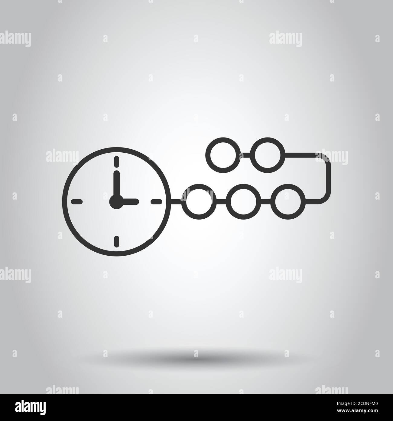 Timeline icon in flat style. Progress vector illustration on white ...
