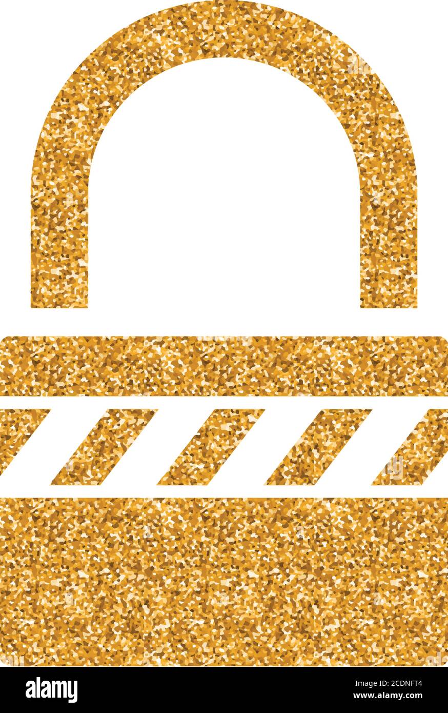 Padlock icon in gold glitter texture. Sparkle luxury style vector ...